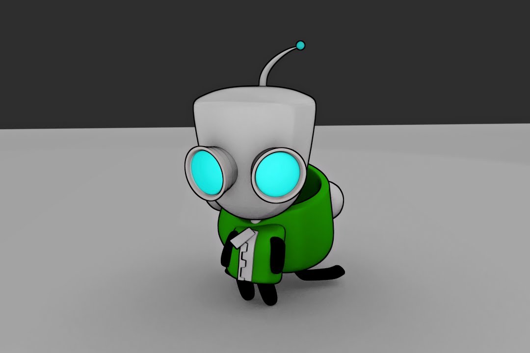Invader Zim - 3D Girl Model - Toon Shader - YouTube