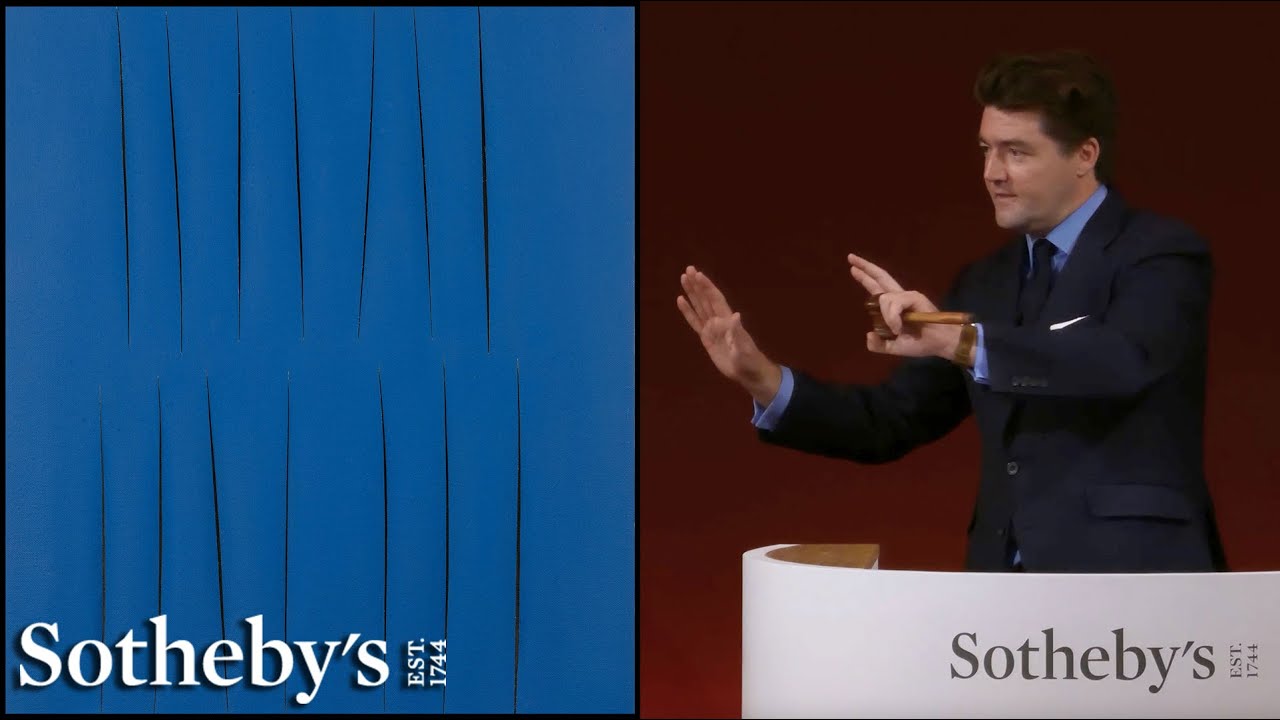 Lucio Fontana's Slashed Canvas Hits £2.8 Million at Sotheby's Bidding ...