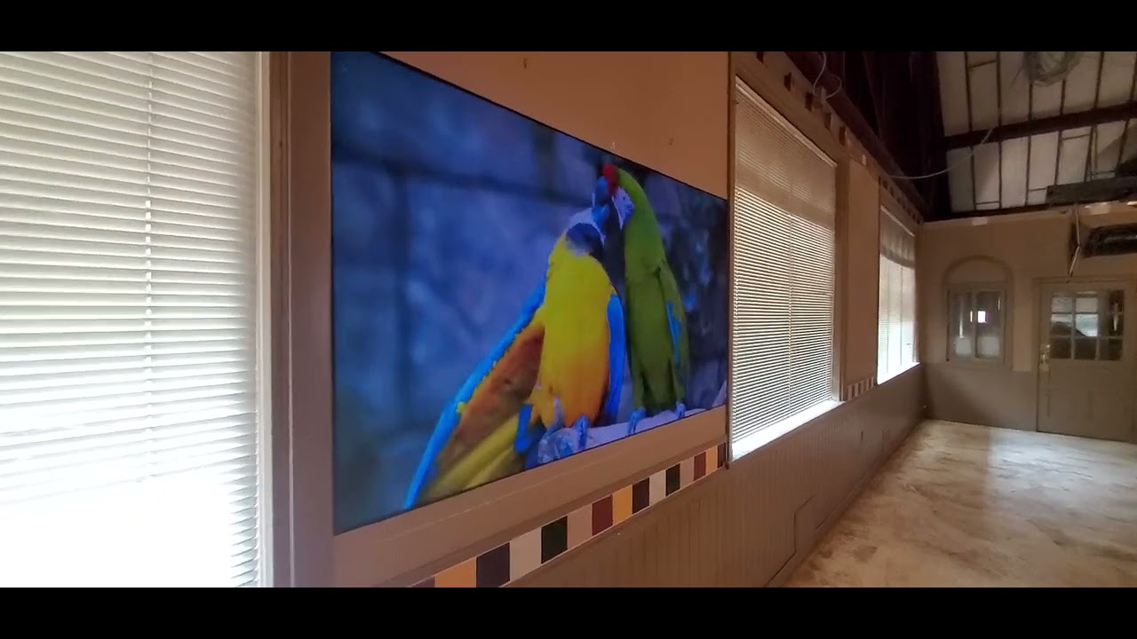 Showing the owner what the 200" screen will look like when painted ...
