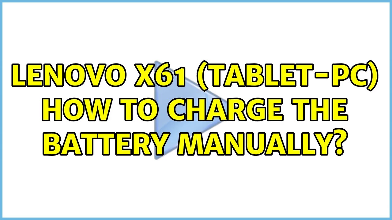 Lenovo X61 (Tablet-Pc) How to charge the battery manually? - YouTube