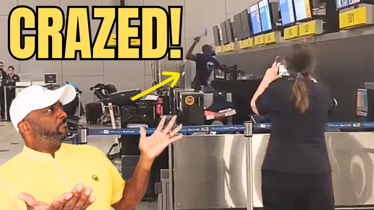 Crazed Man At Airport Armed With A Hammer - YouTube