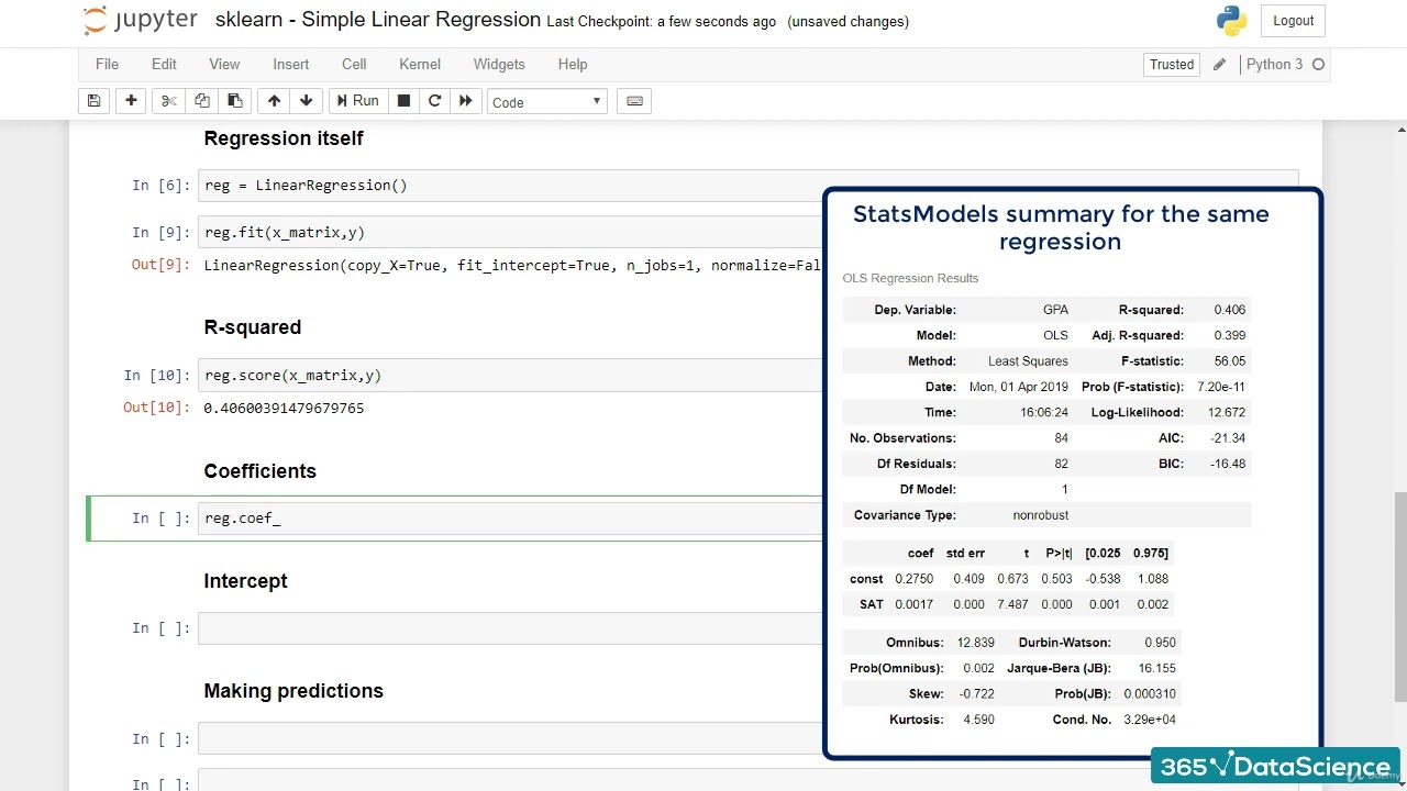 163 Simple Linear Regression With Sklearn A StatsModels Like Summary 163 Simple Linear Regression With Sklearn A StatsModels Like Summary