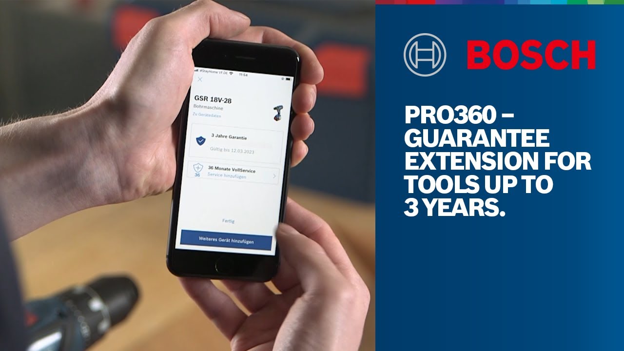 Bosch Professional PRO360 – Guarantee extension for Tools up to 3 Years - YouTube