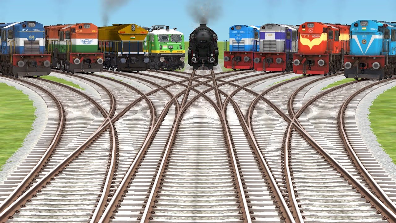 MORE REALISTIC RAILS CROSSING AT CURVED ️ BRANCHED RAILROAD CROSSING ...