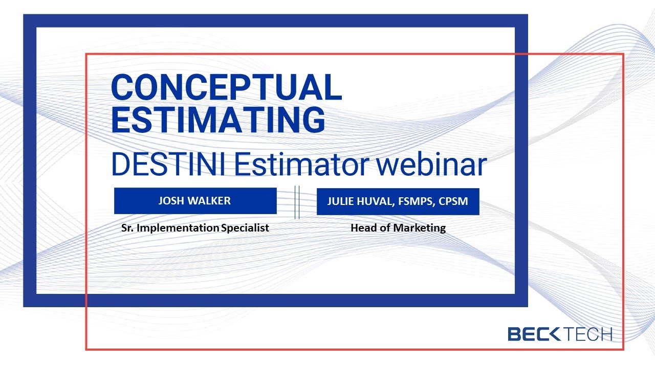 How to use the Conceptual Estimating in DESTINI Estimator - YouTube
