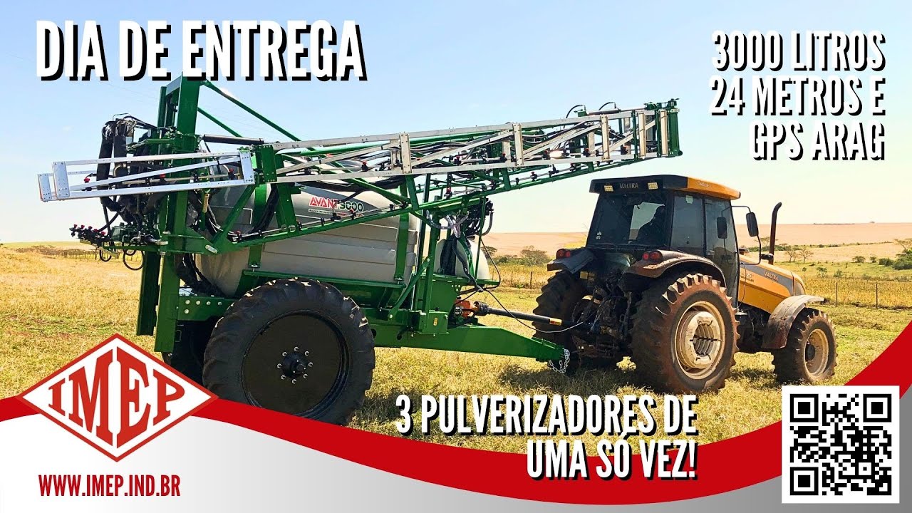 Pulverizador IMEP 3000 litros com barras de 24 metros e GPS ARAG Dia de ...