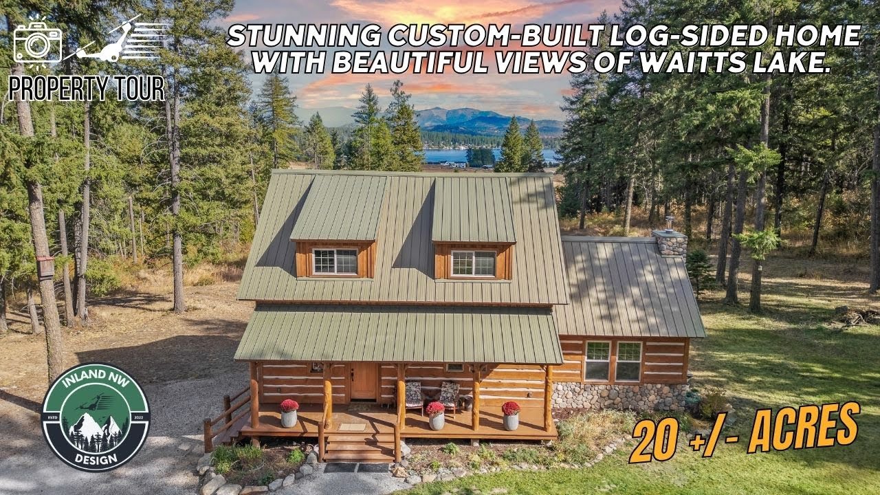 Stunning Custom-Built Log-Sided Home w/ Beautiful views of Waitts Lake ...
