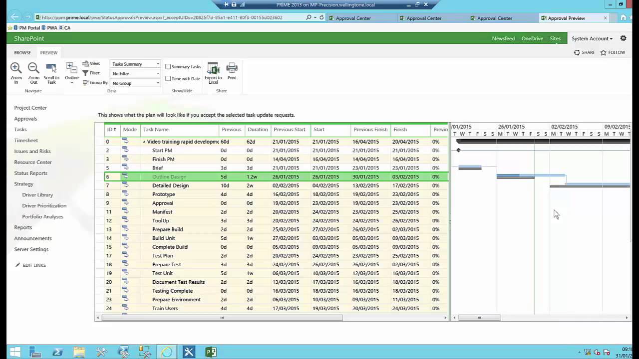 Approve Task Updates from Team Members in Project Server 2013 - YouTube