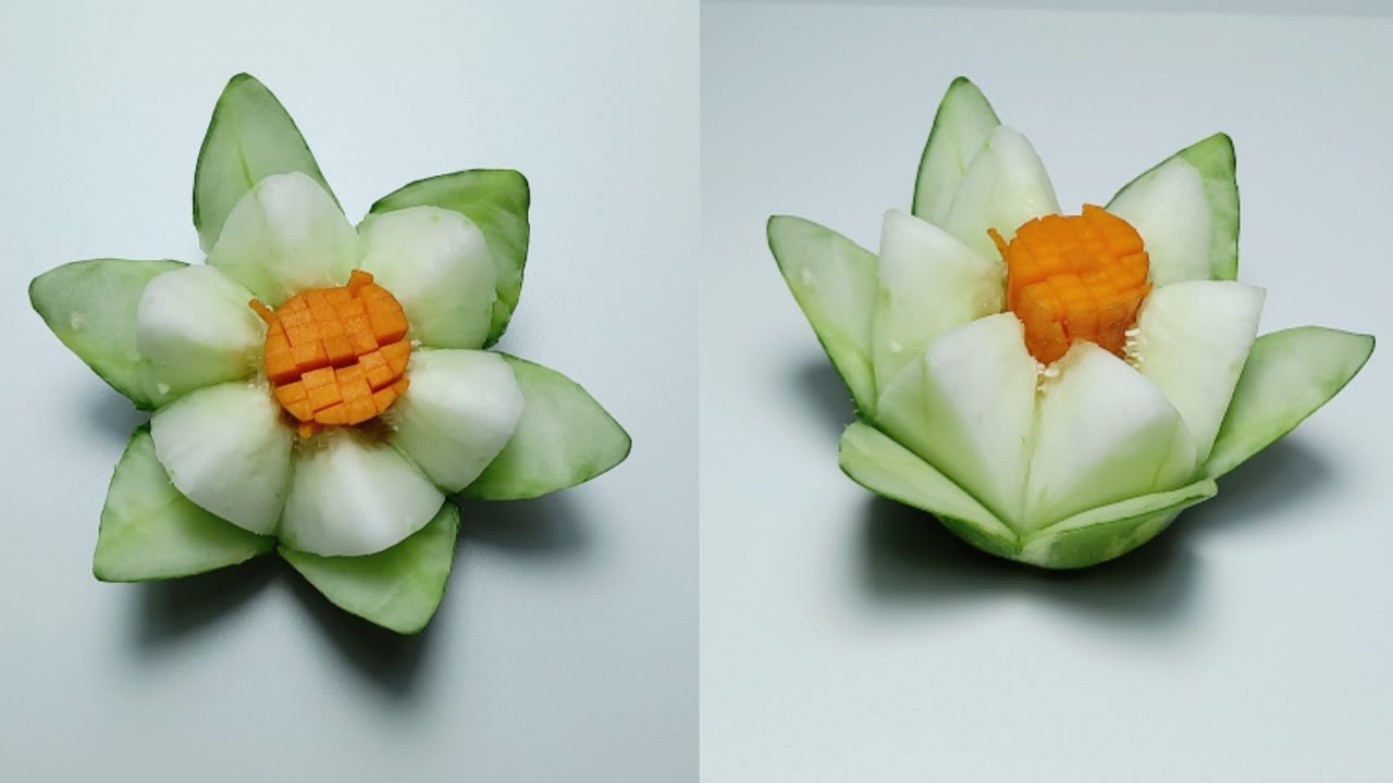 Cara Membuat Garnish Timun Simple - YouTube