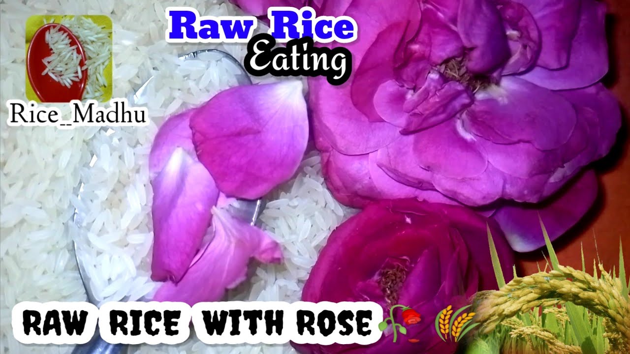 |189|EATING RAW Rice🌾 Rose Petals🥀🍫| CRUNCHY & JUICE SOUND |Tasty😋 ...