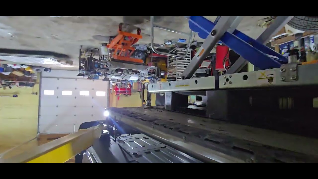 Tesla model S used HV battery install with new lift, Tesx - YouTube
