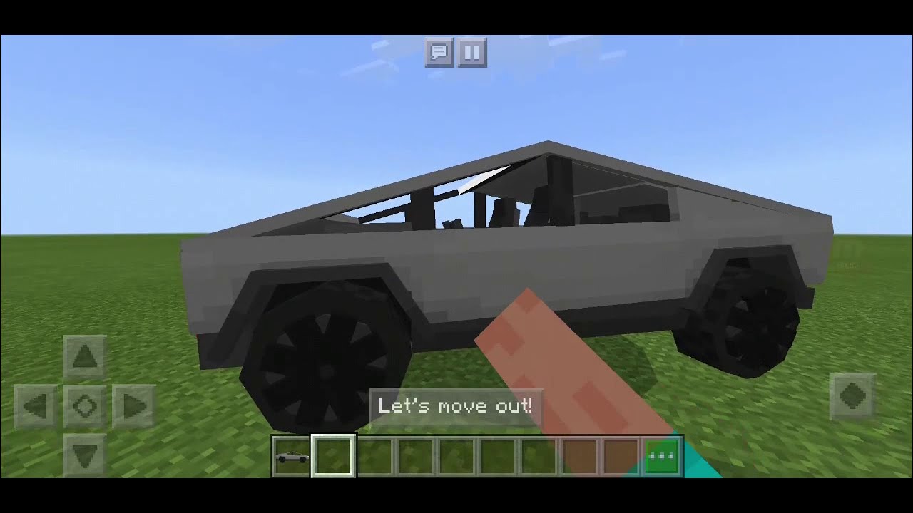 Test Drive TESLA CYBERTRUCK in to MINECRAFT. MCPE Add-on. #minecraft # ...