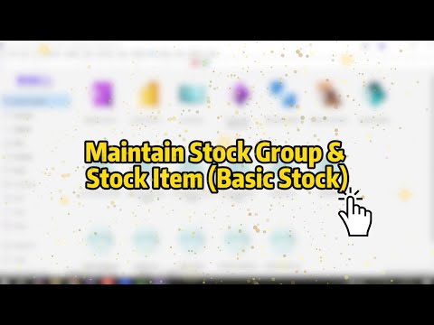 SQL Account | Maintain Stock Group & Stock Item