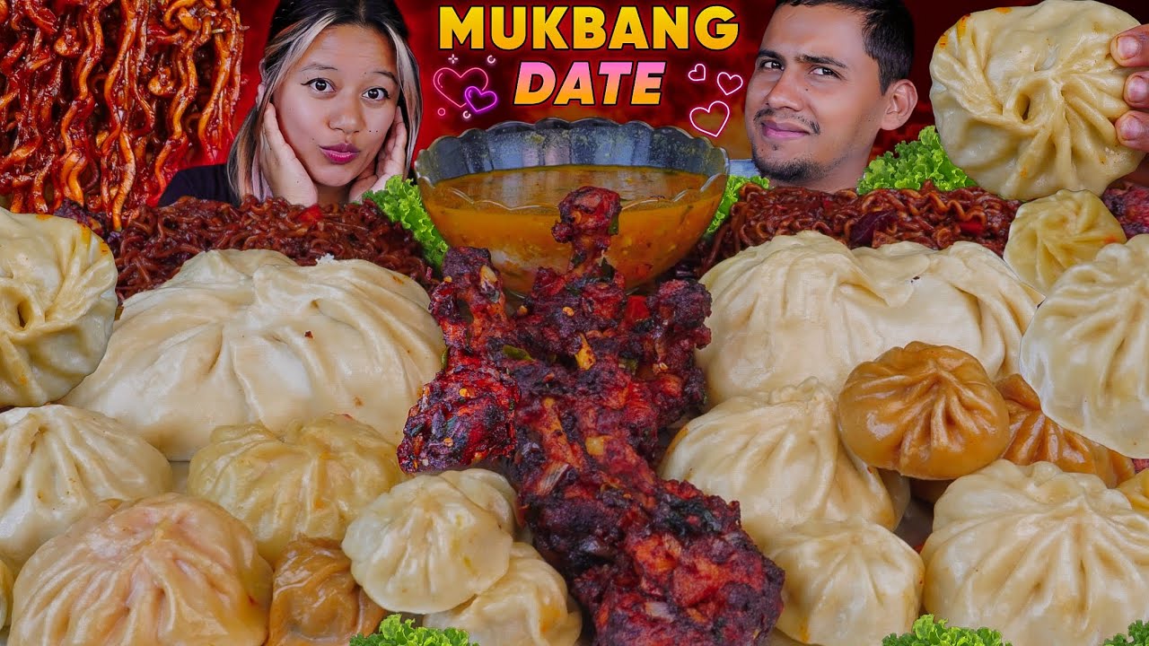 BIGGEST MOMO RECIPE + MUKBANG || EATING LOTS OF MOMO WITH SPICY ...