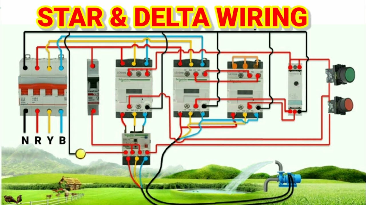 star Delta wiring stardelta connection #electricalteluguofficial - YouTube