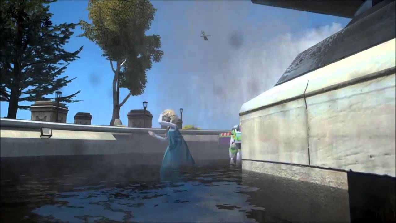 DISNEY PRINCESS ELSA & BUZZ LIGHTYEAR HAVING FUN WITH CUSTOM SUPER HERO ...