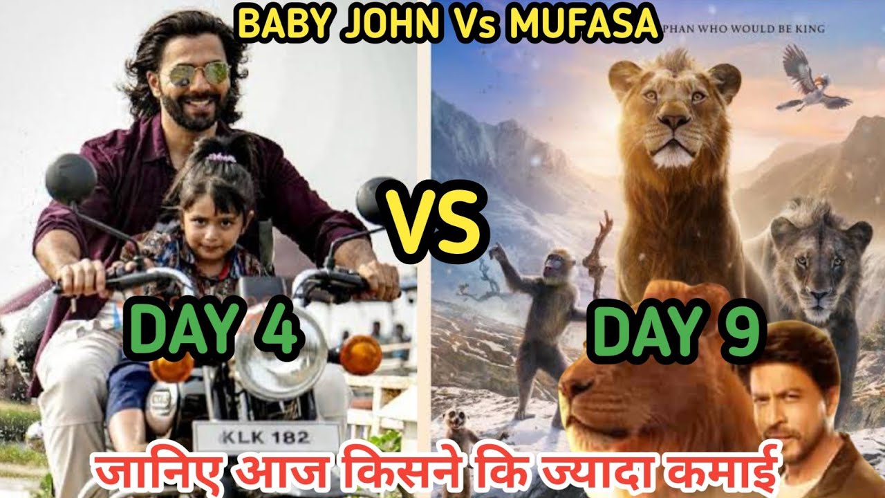 SRK Mufasa 🆚 Baby John | Box Office Collection | Mufasa Day 9 ...