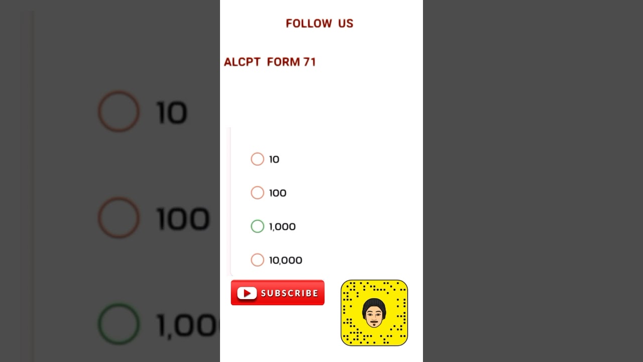 ALCPT FORM 71 - YouTube