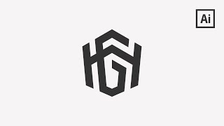 H+G Geometric Monogram Logo Design in Adobe Illustrator