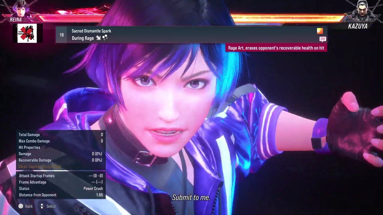 Reina Move List Tekken 8 - YouTube