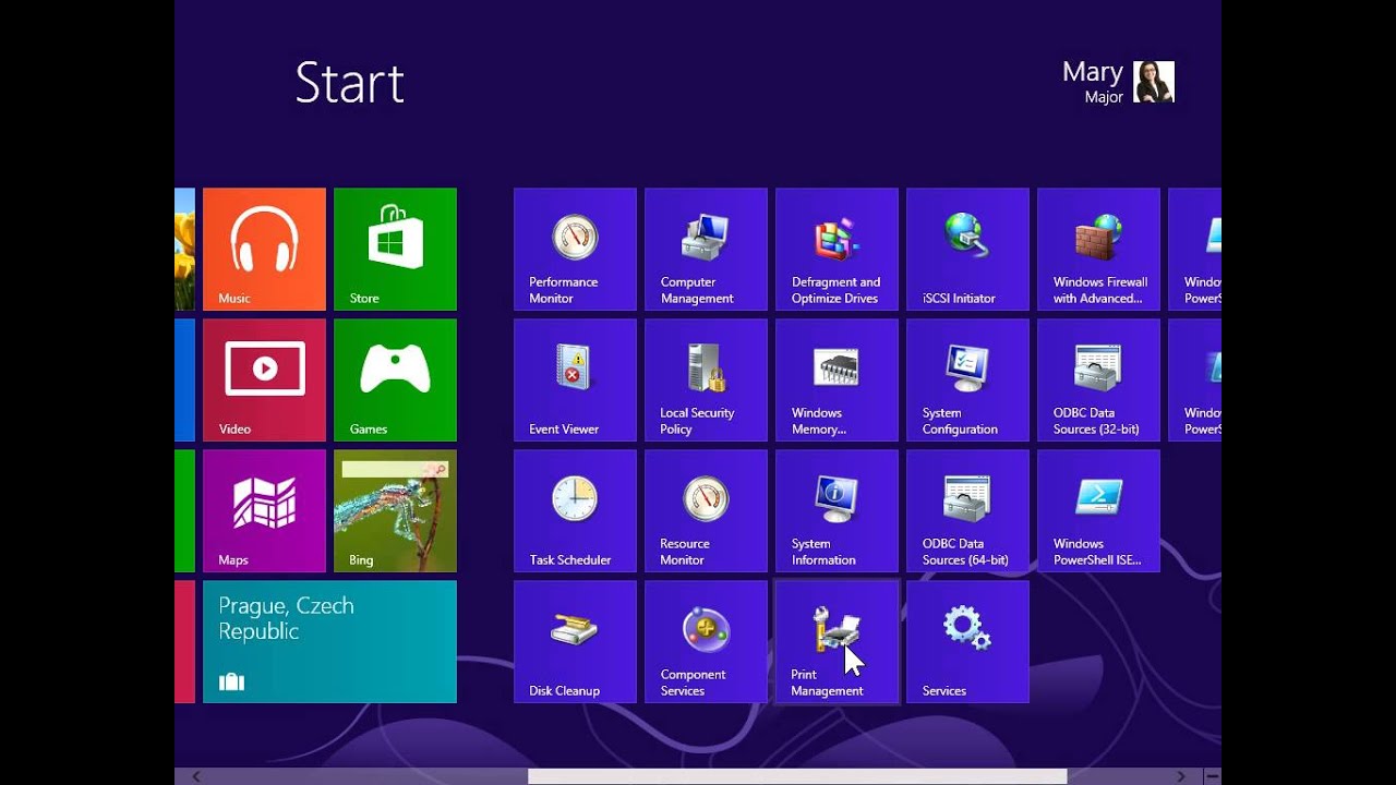 Windows 8.0 Professional - Access Print Management - YouTube