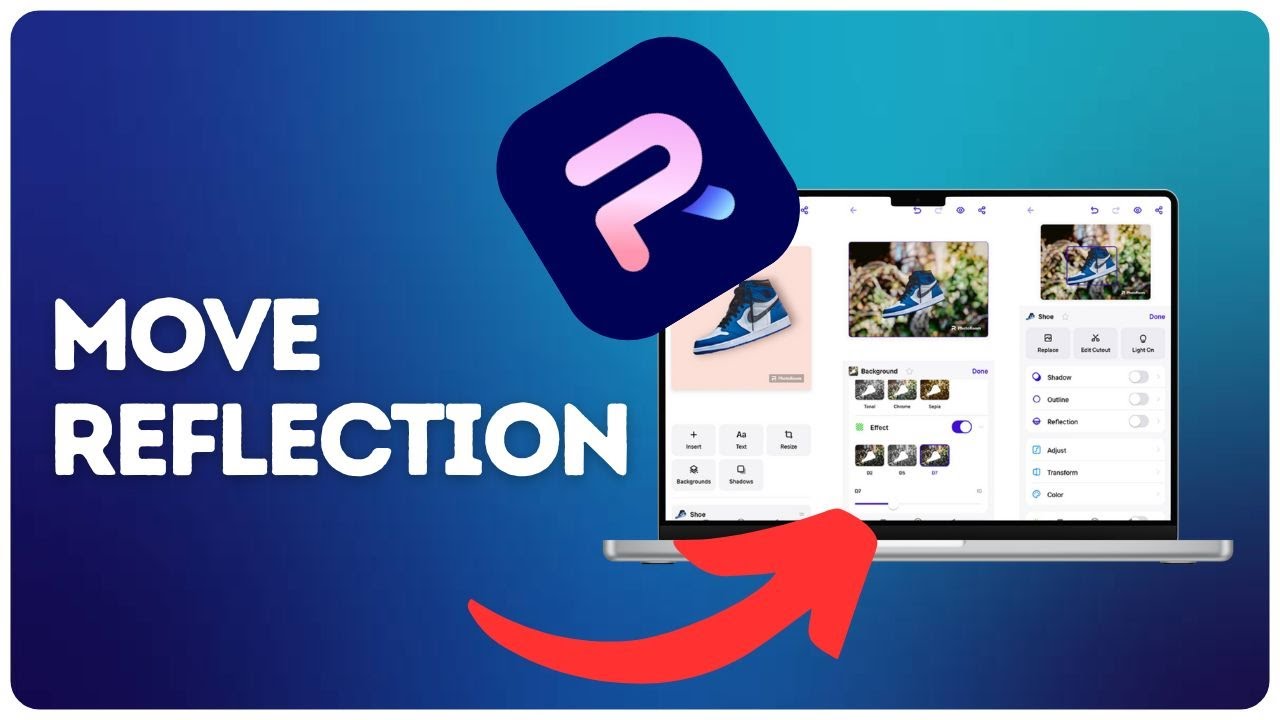 How to move reflection on Photoroom? - YouTube