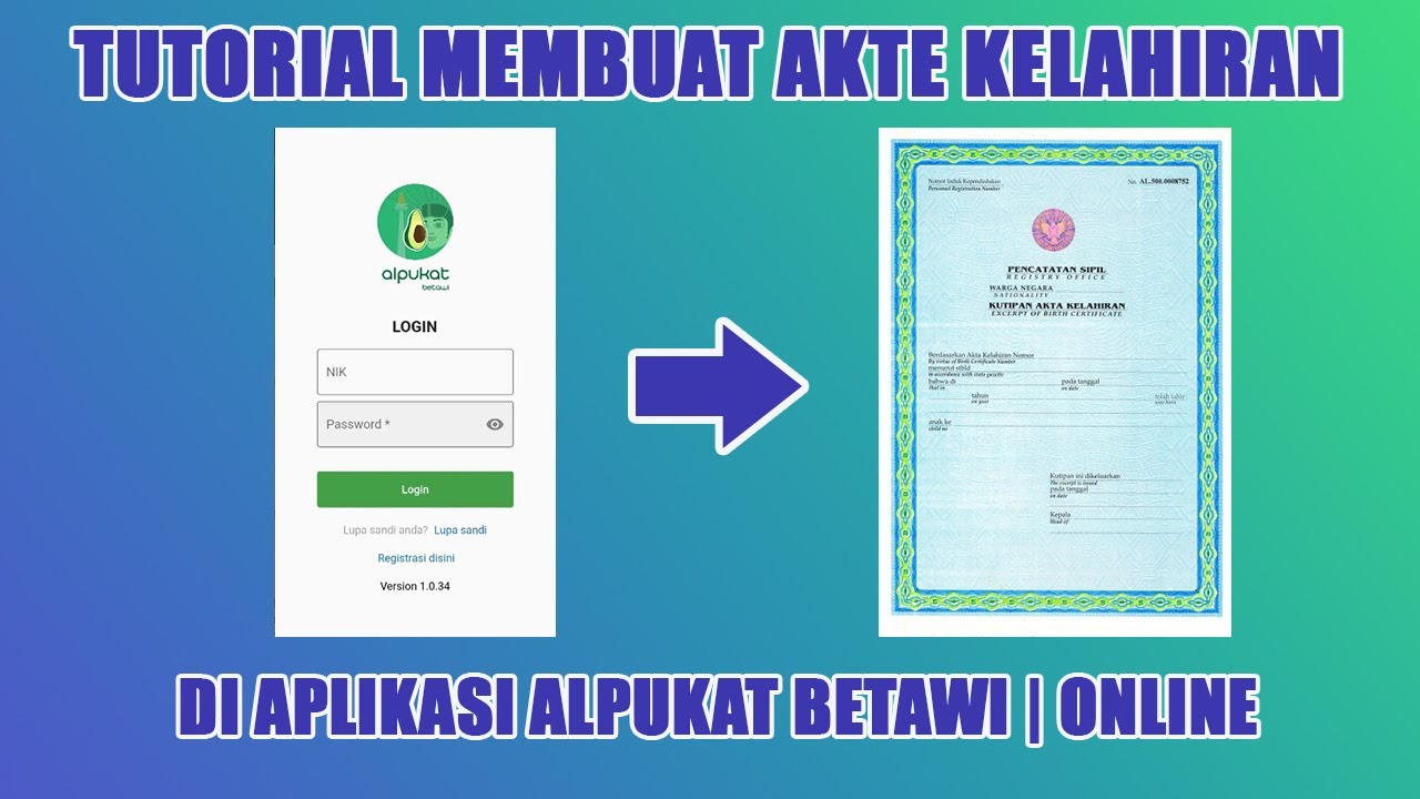 Tutorial Pengajuan Akte Kelahiran Online | Alpukat Betawi - YouTube