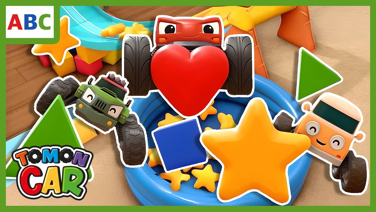 ⭐🧡Jumping into the swimming pool! Learn colorful figure | Tomoncar ABC ...