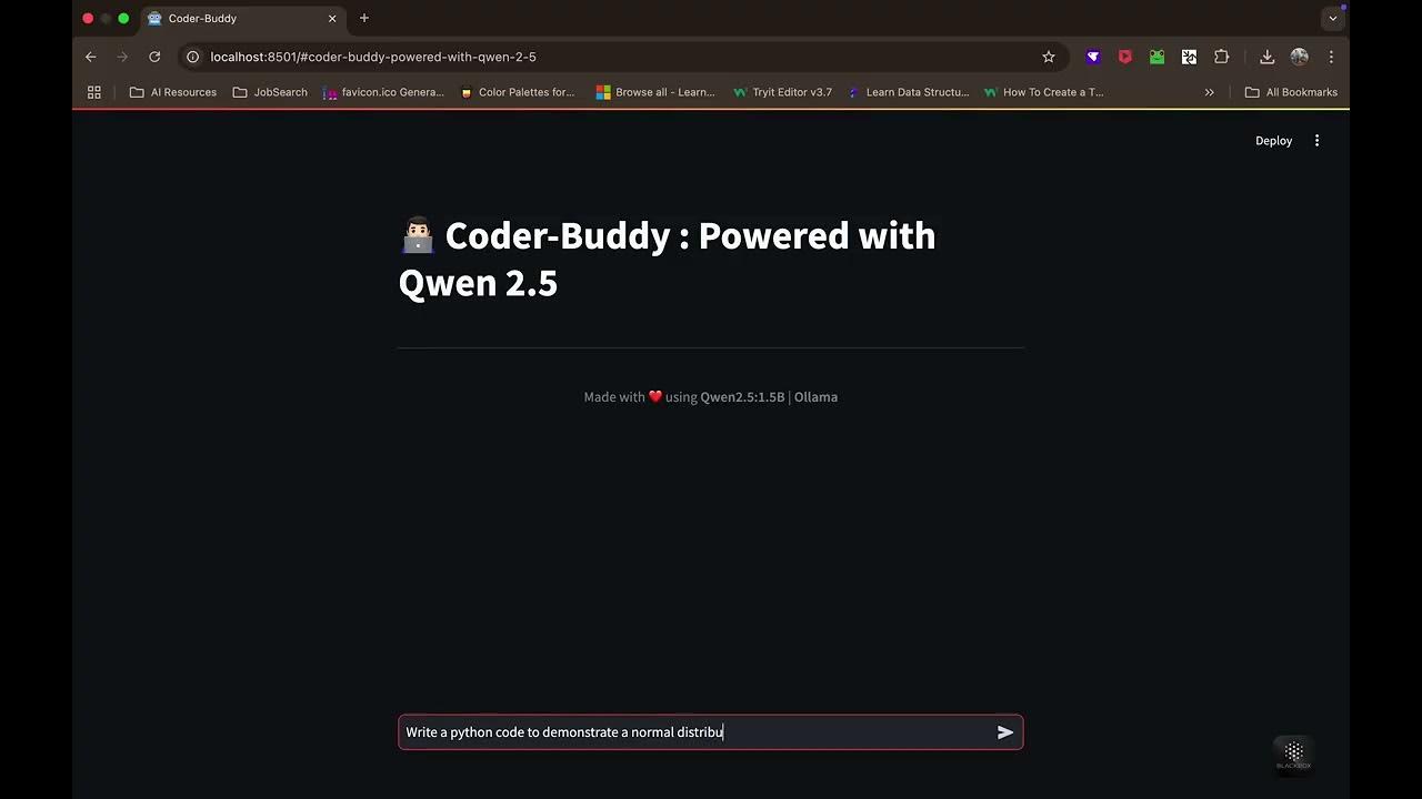 Coder Buddy : Qwen 2.5 1.5B Model | Ollama | GenAI Project | Demo - YouTube