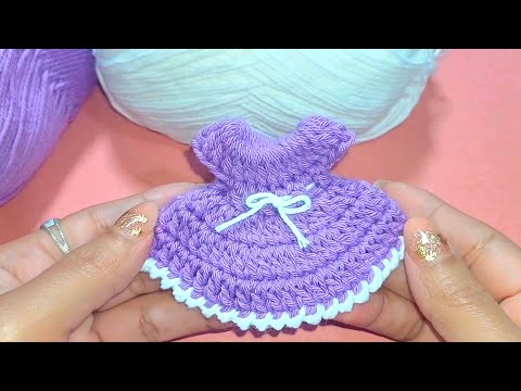 Como tejer mini vestido a crochet ideal para llaveros recuerdos...