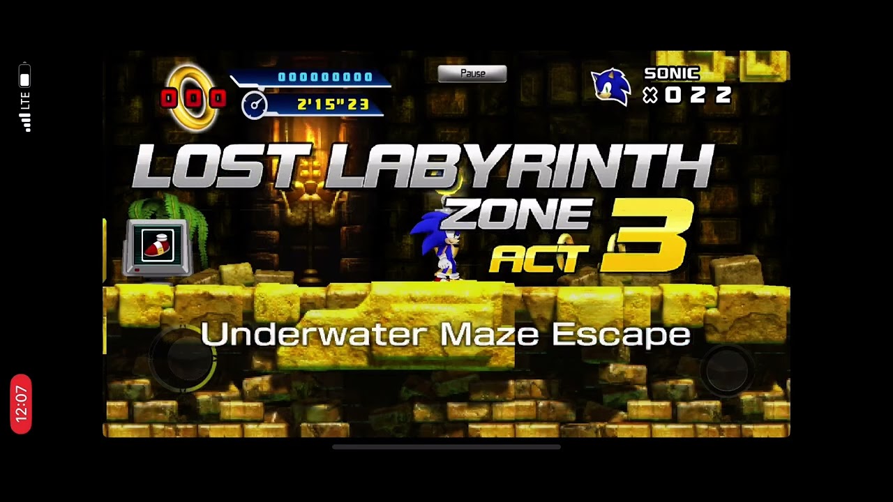 Sonic the hedgehog 4 episode 1 lost labyrinth zone 3 underwater maze escape - YouTube
