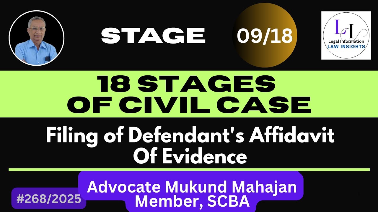 #268👉Stage 9: Filing of Defendant’s Affidavit of Evidence | Order 18 ...