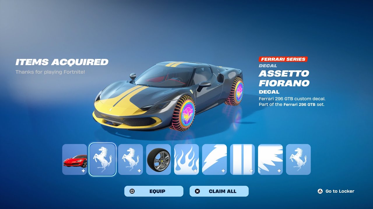 How To Get Ferrari 296 GTB Car Body NOW FREE In Fortnite (Unlocked ...