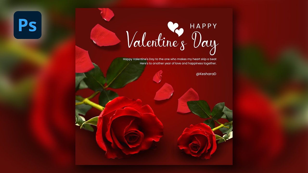 How to Create Valentine's Day Flyer in Photoshop | Beginners Tutorial ...