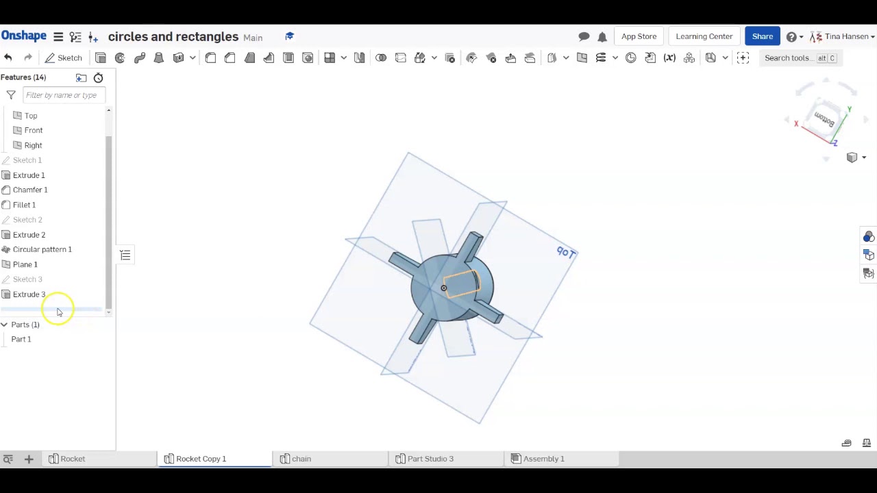 Onshape tutorial using the Rollback Bar - YouTube