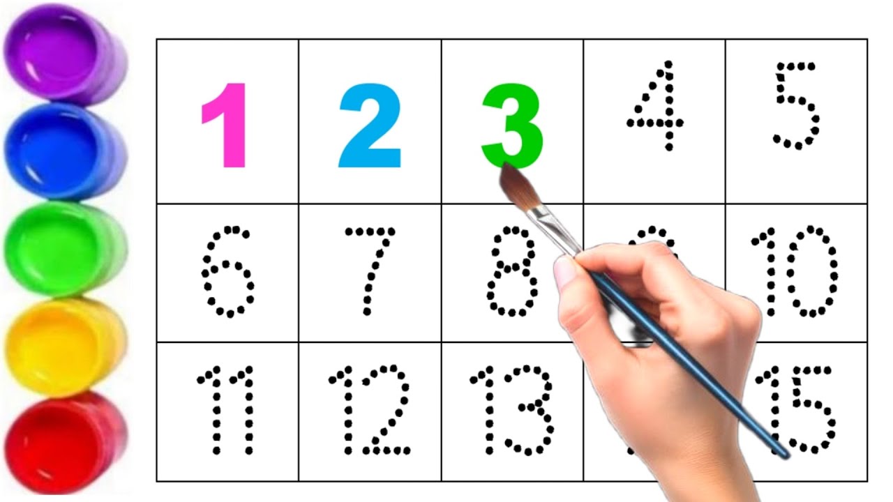 Learn to Count 1 to 15 🎨 | Number +Tracing | Kids Counting| Preschool ...