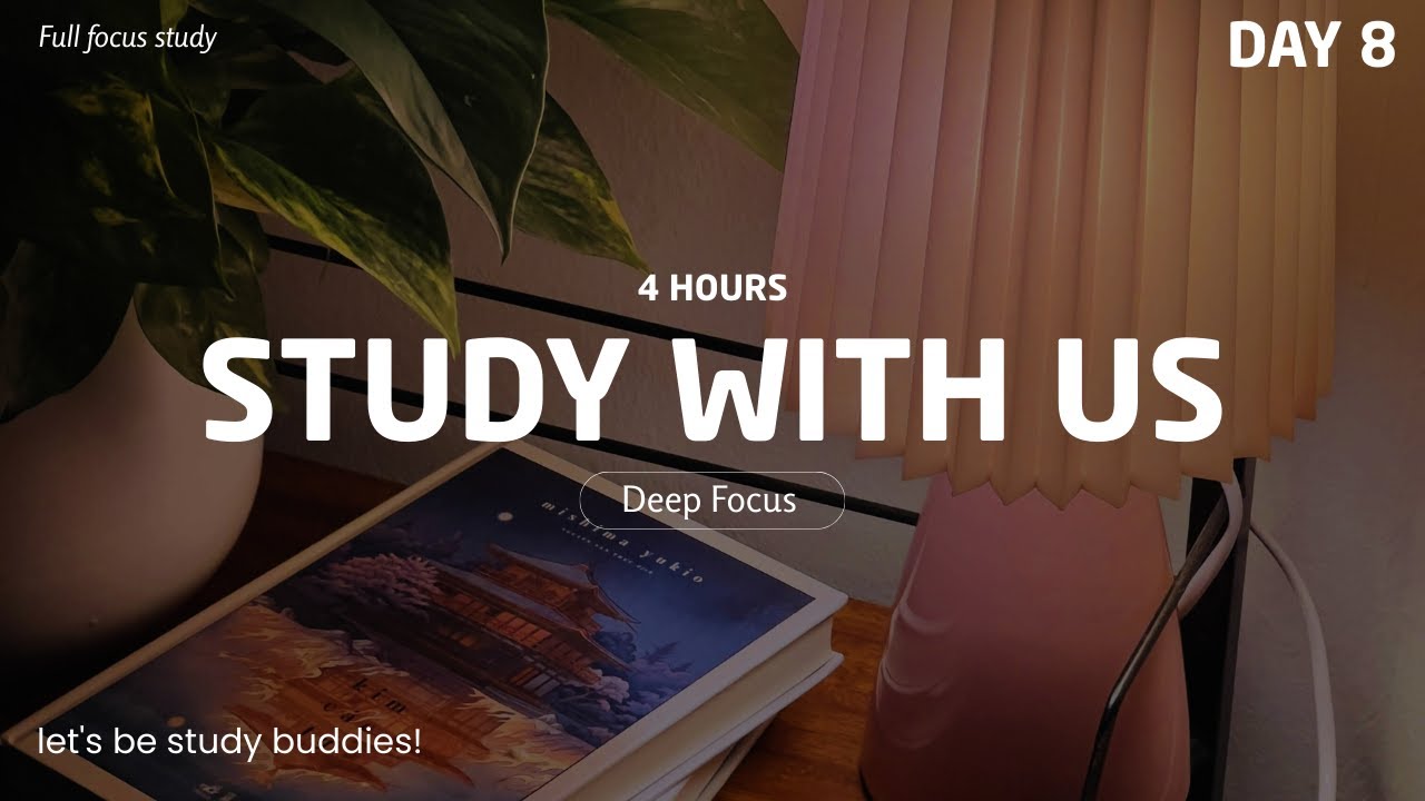 STUDY WITH US | 4 Hours Deep Focus | Real Time Study Room | ASMR ...