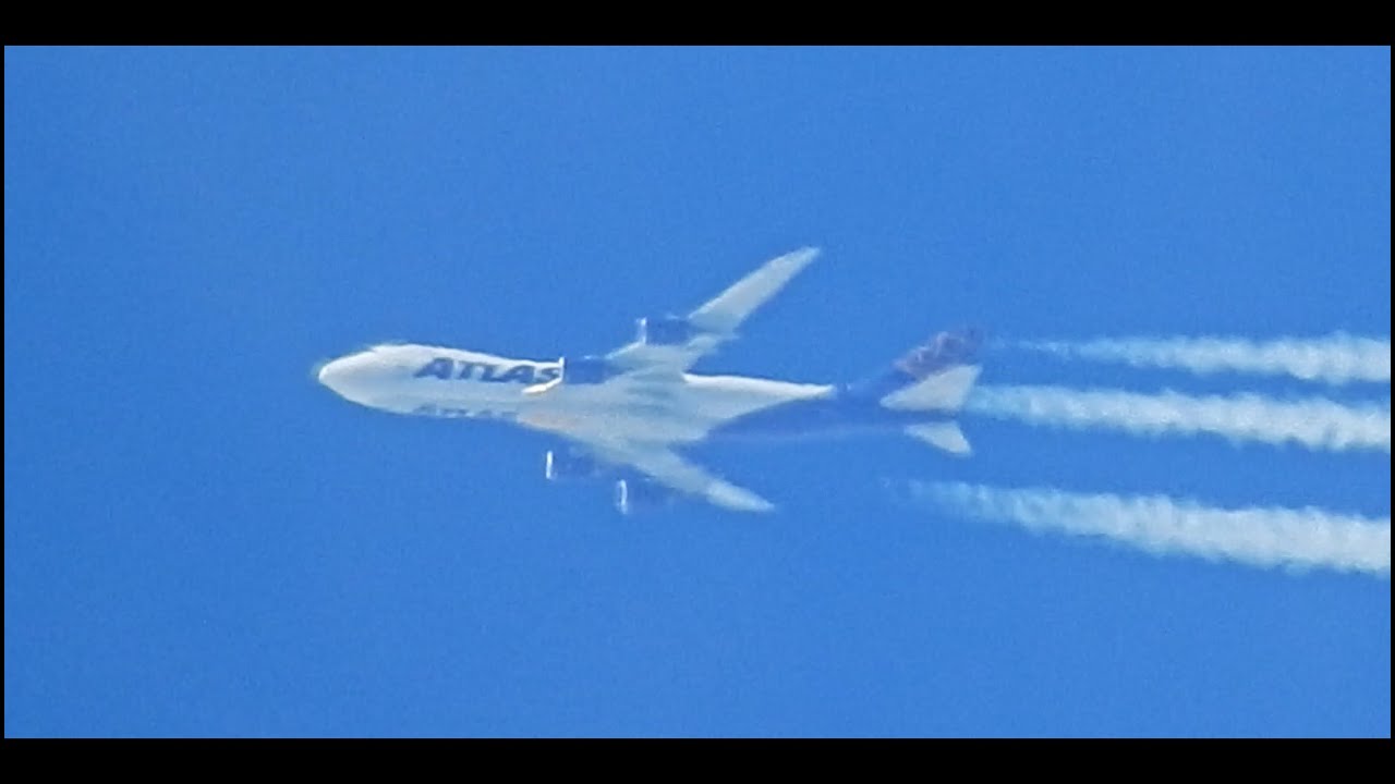 Atlas Air | Boeing 747-87UF | High Altitude Plane Spotting - YouTube
