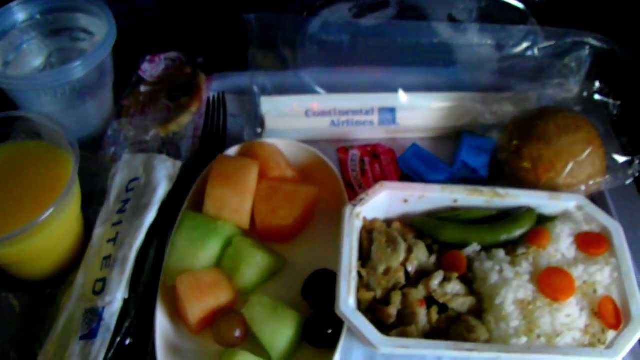 HD Continental Airlines Food Service IAH-NRT 777 Free Pre-Arrival Snack ...