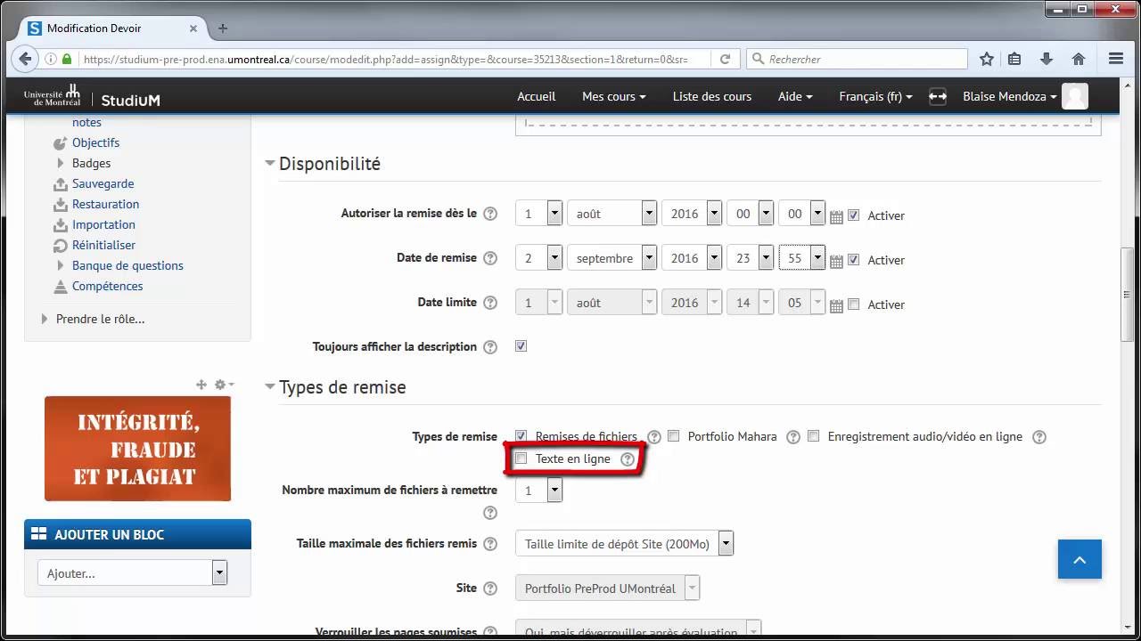 StudiUM UdeM - Comment ajouter un devoir - YouTube