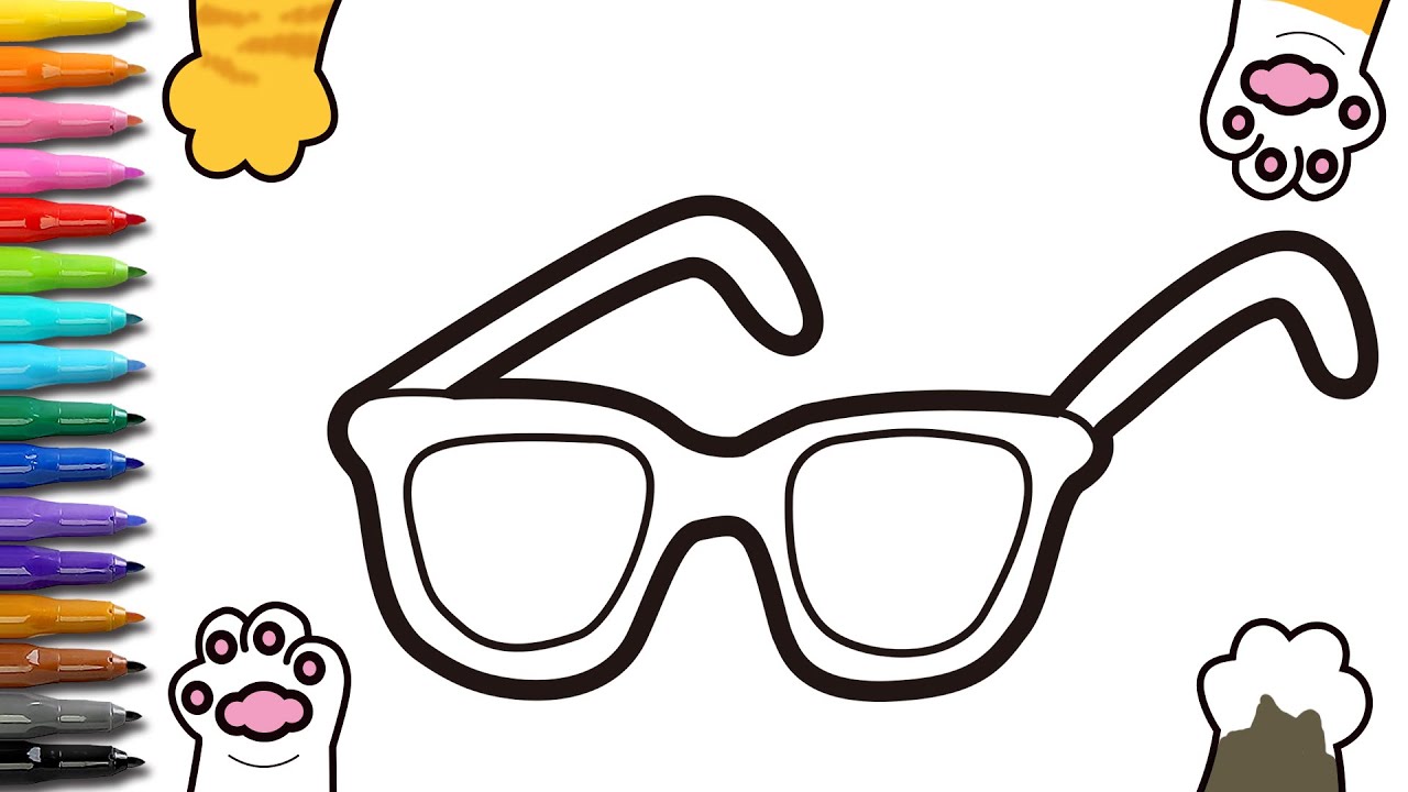How to draw a sunglasses for children | drawing a sunglasses for kids ...