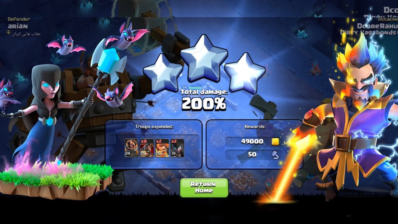 How To Use Electro Fire Wizard | Clash Of Clans |Hog Witch Electro ...