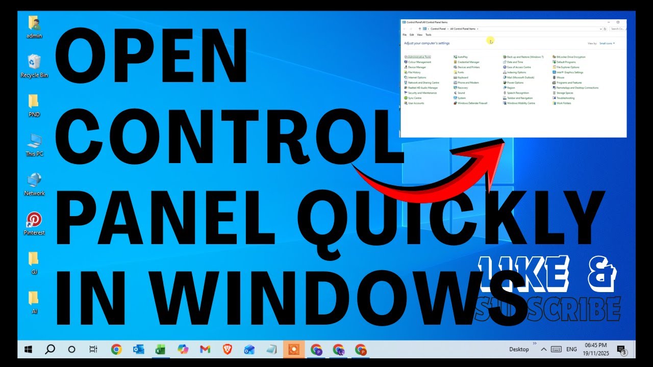 How To Open Control Panel Quickly in windows - YouTube