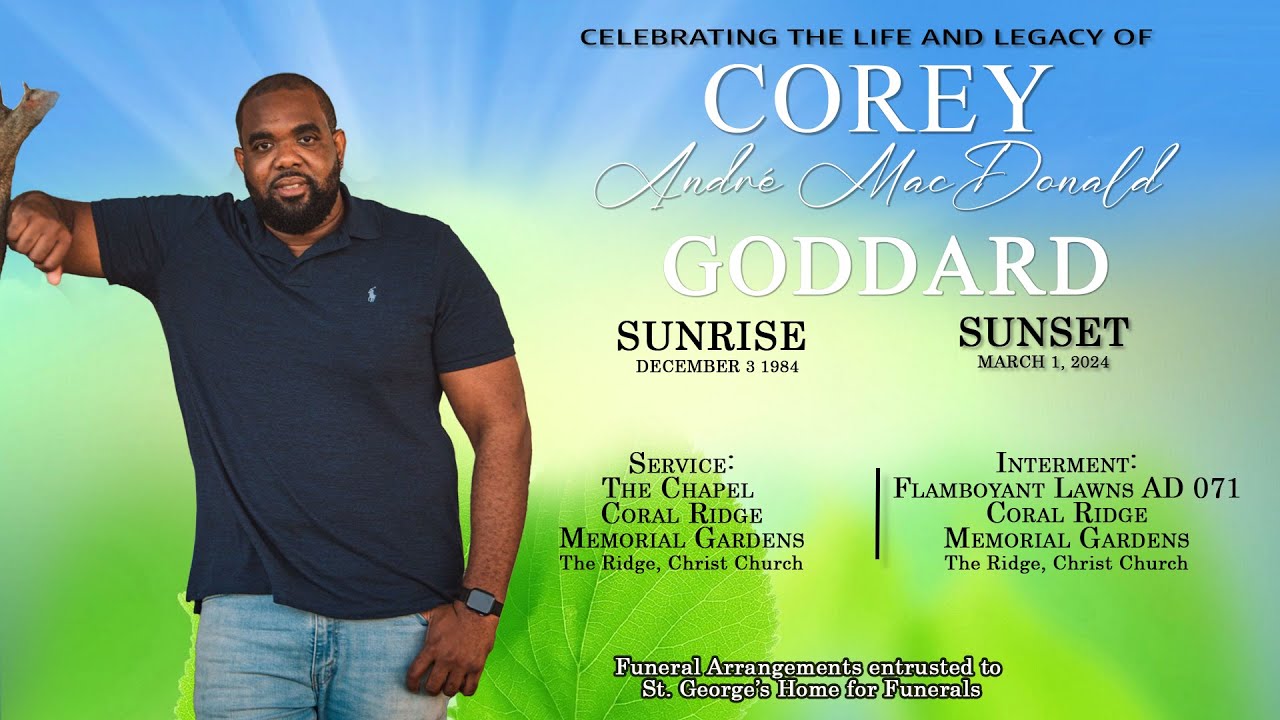 Celebrating the Life & Legacy of Corey André MacDonald Goddard - YouTube