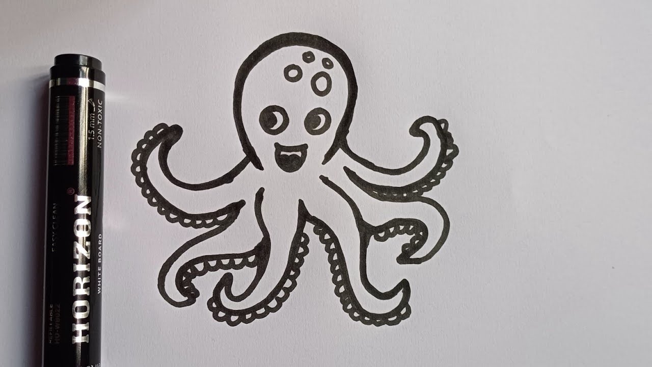 Easy drawing Octopus for kids- how to draw a cute octopus - YouTube