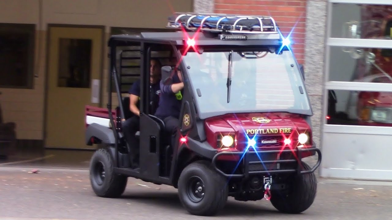 *RARE* Portland Fire & Rescue UTV 1 and Car 103 Responding - YouTube