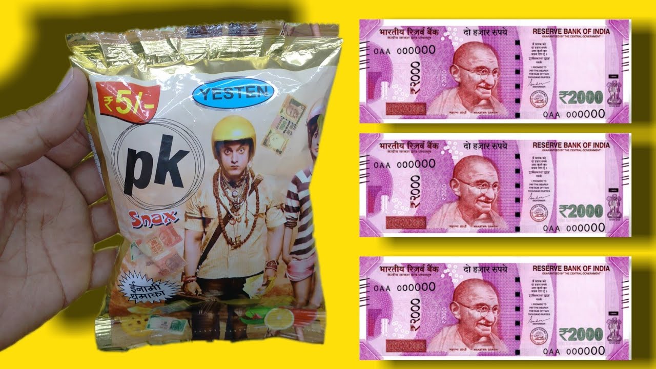 Pk snacks with free gift inside only in 5 rupees pack unboxing and ...