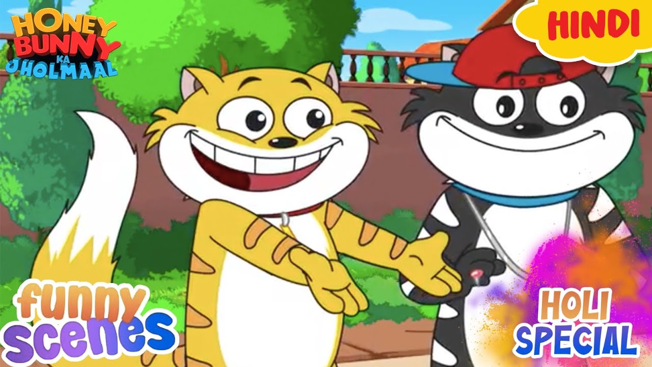 Holi Special | Honey Bunny Best Scenes | Cartoon For Kids | Compilation ...