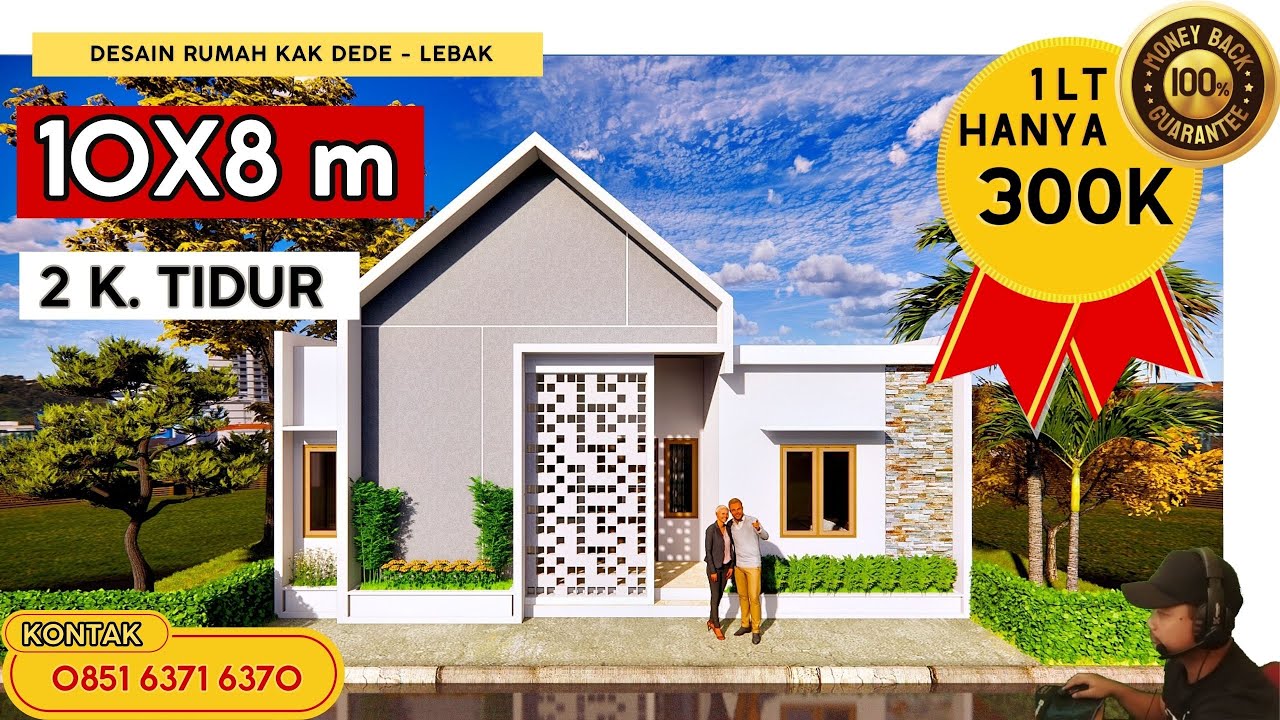 Desain rumah Scandinavian 1 lantai ukuran 10x8m request dari kak Dede ...