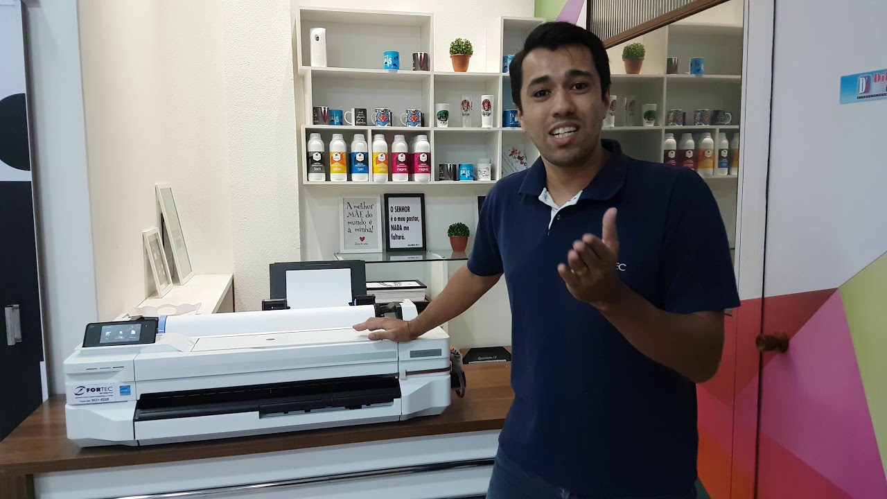 PLOTTER HP T130 24" - COM SISTEMA DE TINTA - YouTube